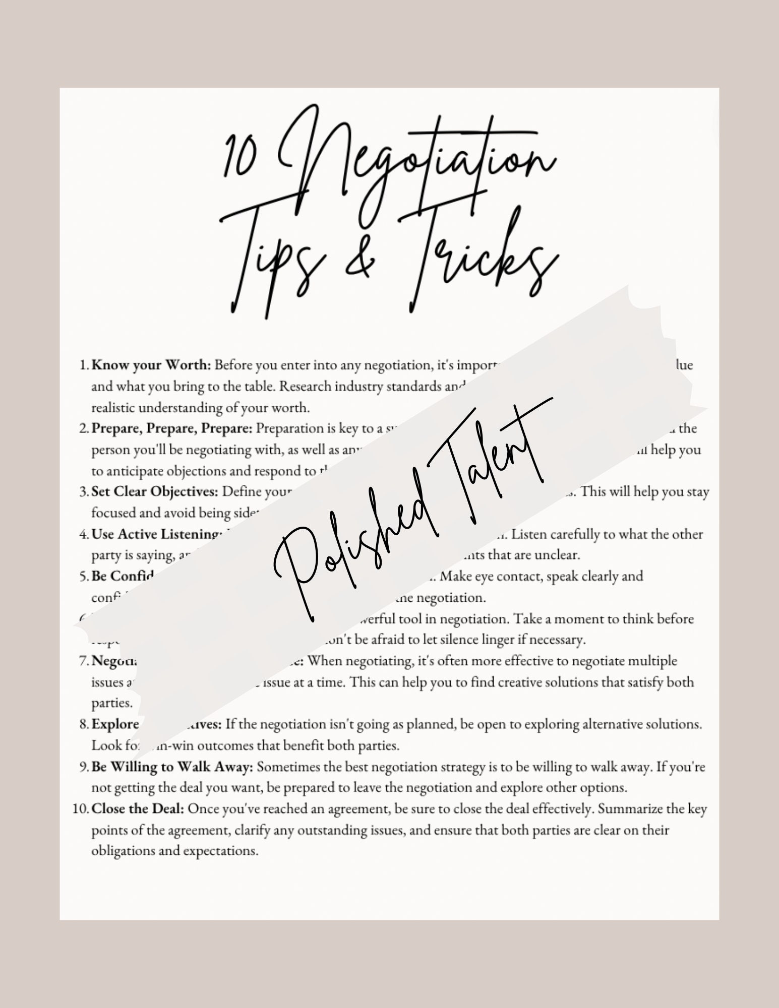 Negotiation Workbook Scripts and Skills Steps to Success Compensation ...