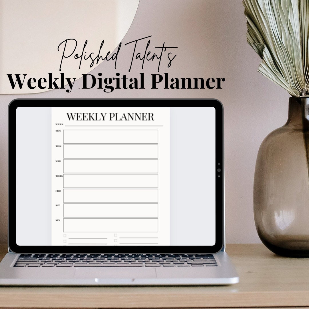 Digital Weekly Planner | Minimalist and Slick Weekly Planner | Canva ...