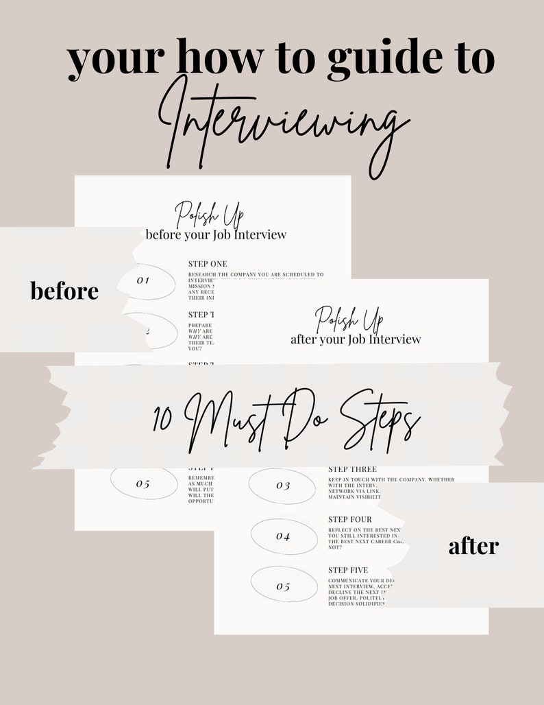 Interview Guide Bundle | Interview Steps to Success | Must Ask Interview Questions | Canva ...