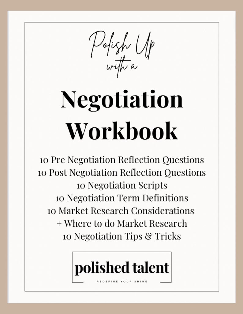 Negotiation Workbook | Scripts and Skills | Steps to Success ...