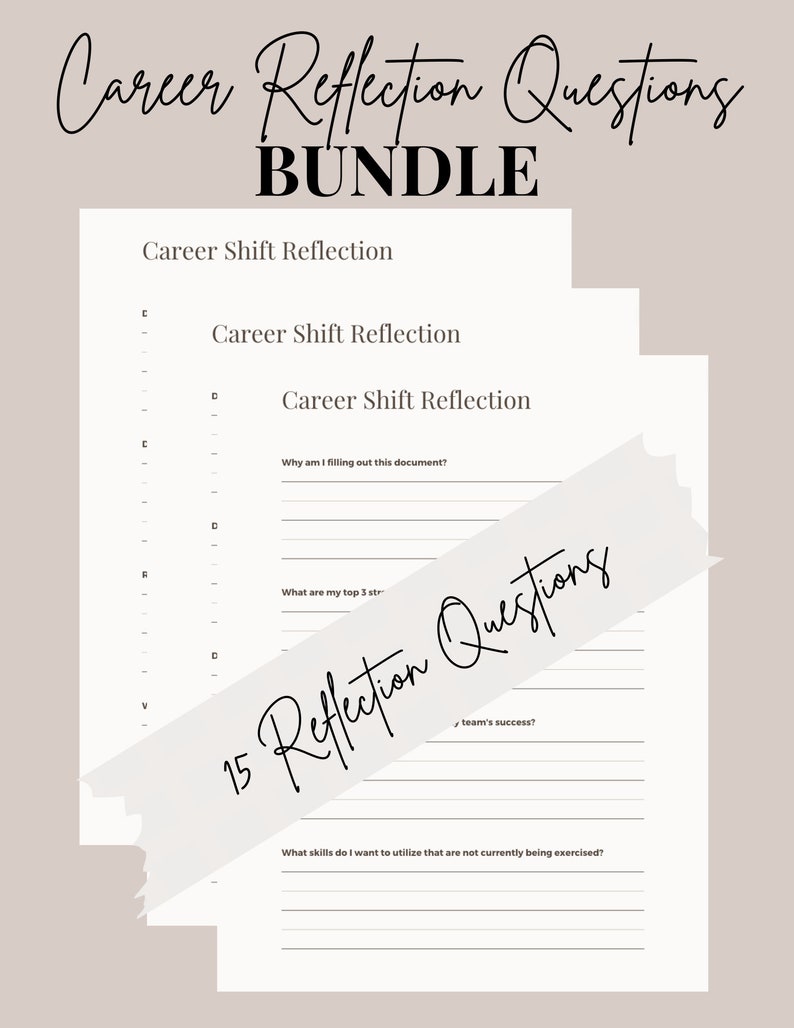 Career Shift Reflection Questions Q&A Template for Canva Canva Friendly ...