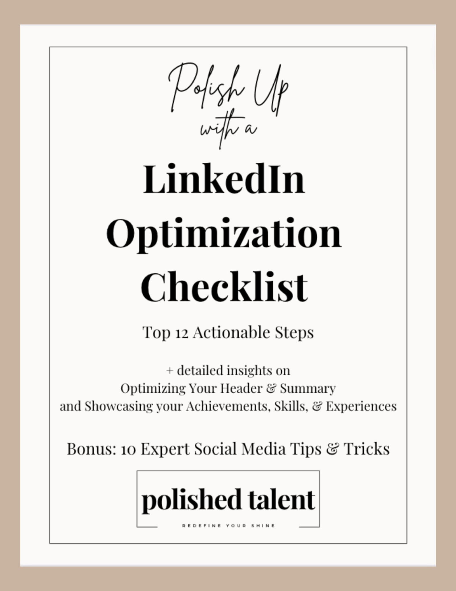 Linkedin Profile Optimization Checklist | Linkedin Howtoguide | Linkedin Strategy & Audit ...