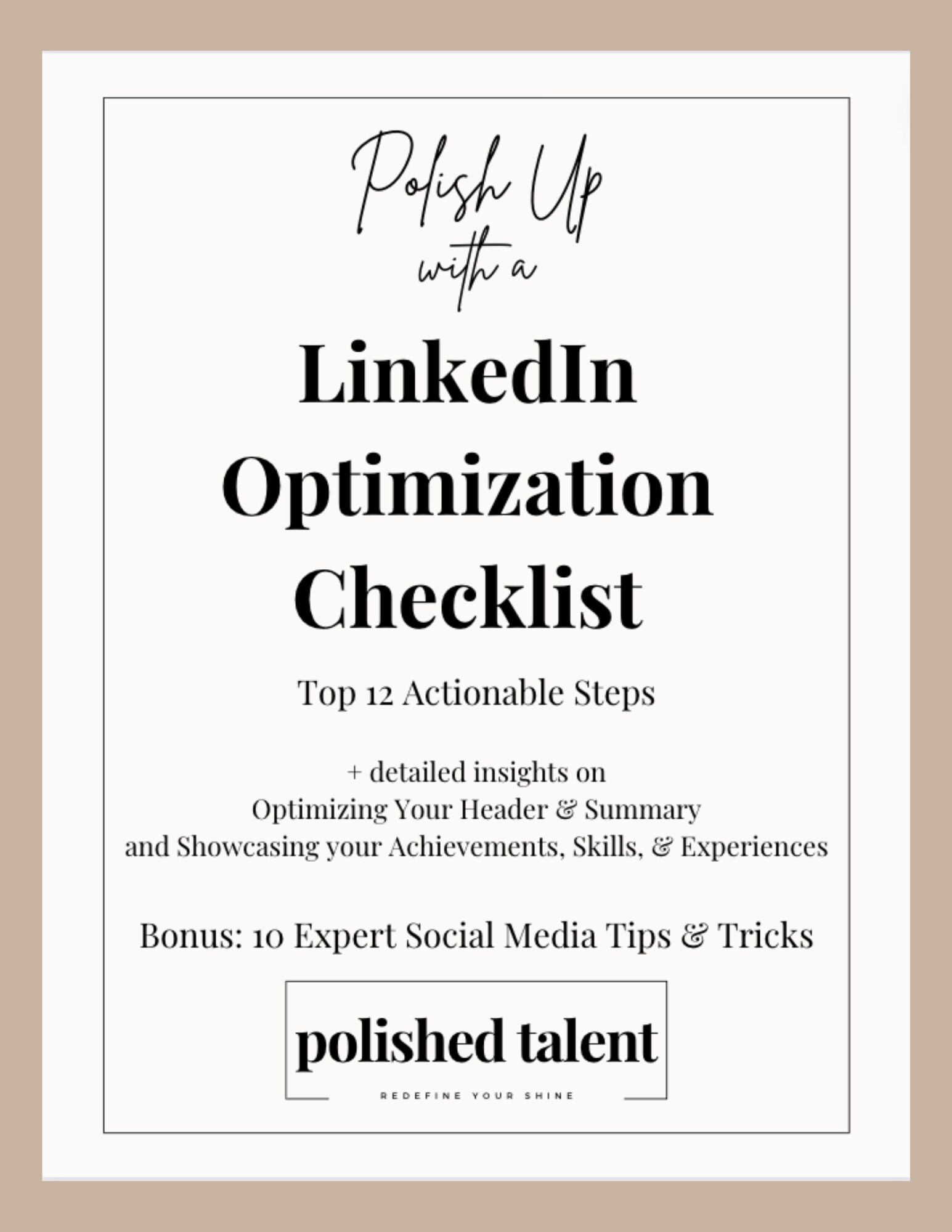 Linkedin Profile Optimization Checklist Linkedin Howtoguide Linkedin ... Linkedin Profile Optimization Checklist Linkedin Howtoguide Linkedin ...