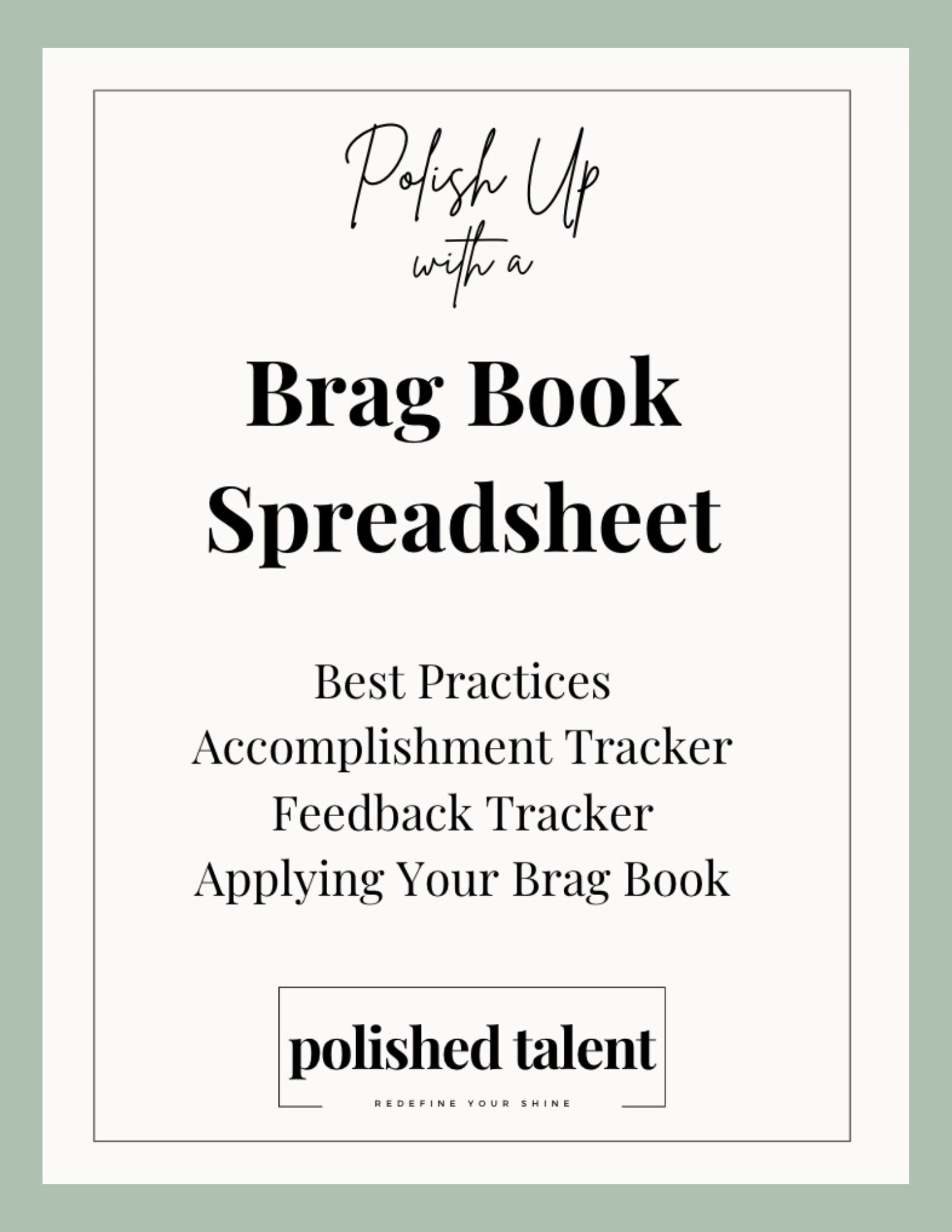 Career Brag Book Spreadsheet | Google & Excel Sheet | Career ...