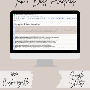 Career Brag Book Spreadsheet | Accomplishment Tracker (google & Excel ...