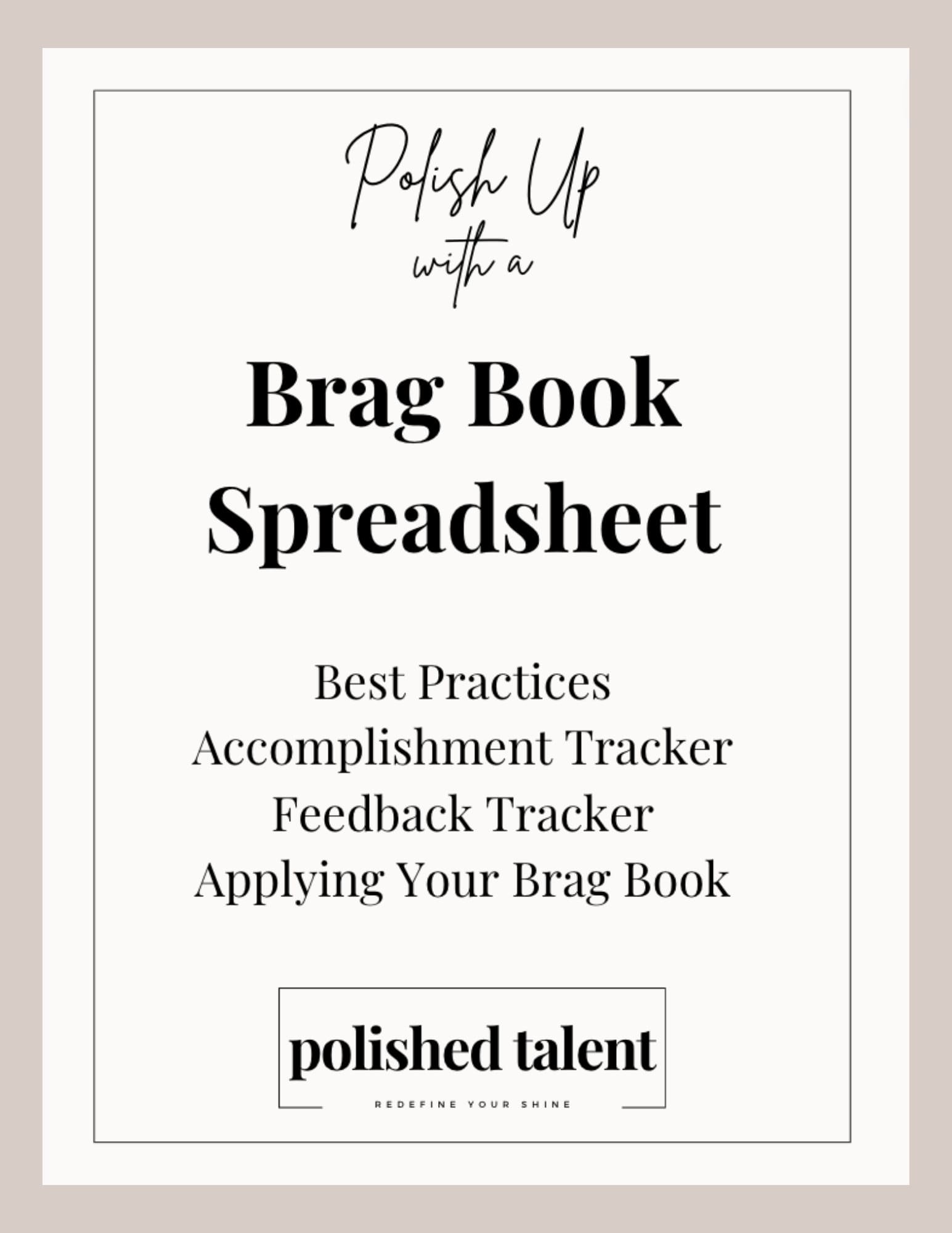 Career Brag Book Spreadsheet | Accomplishment Tracker (google & Excel ...