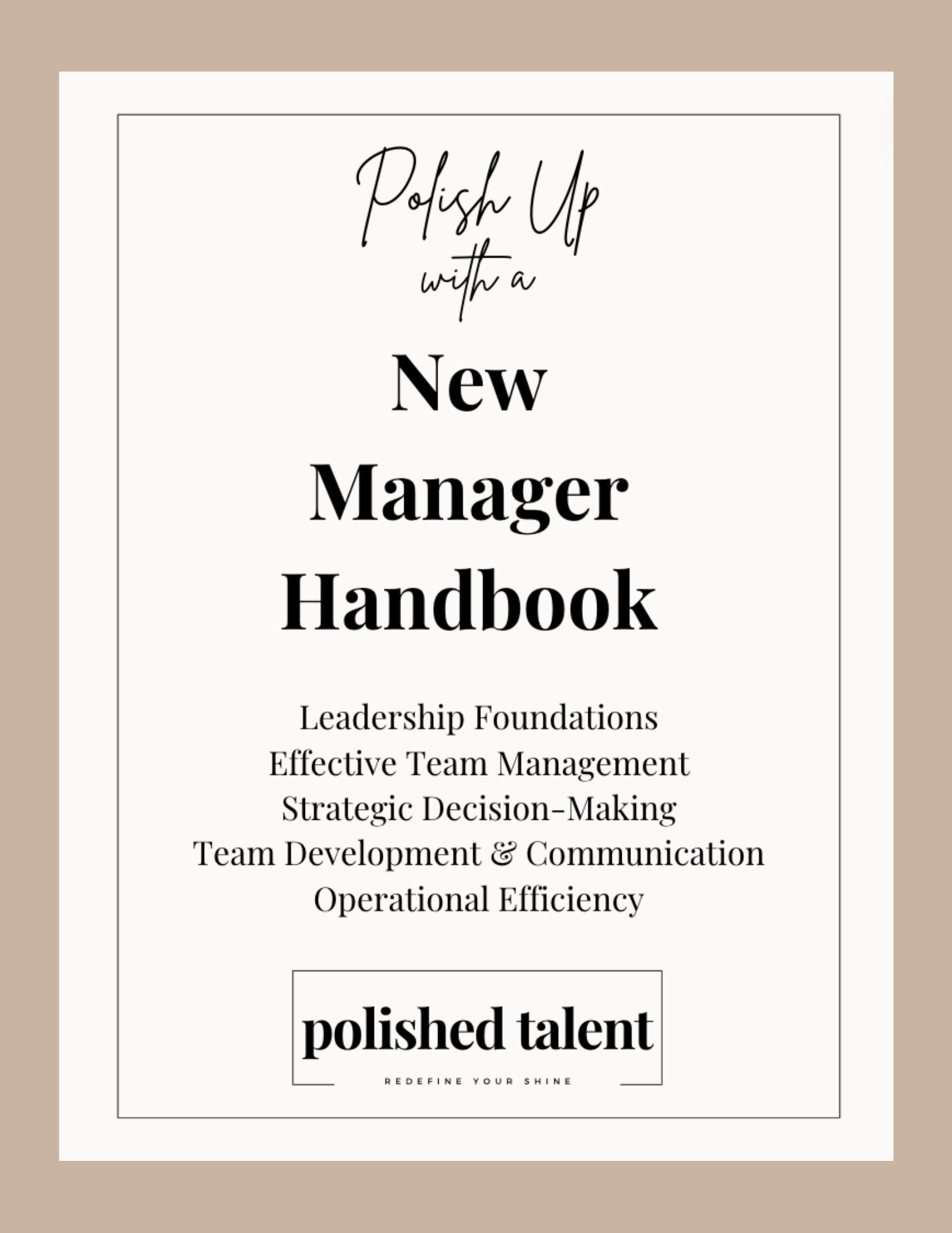 New Manager Handbook | Leadership & Team Success Guide | Management ...