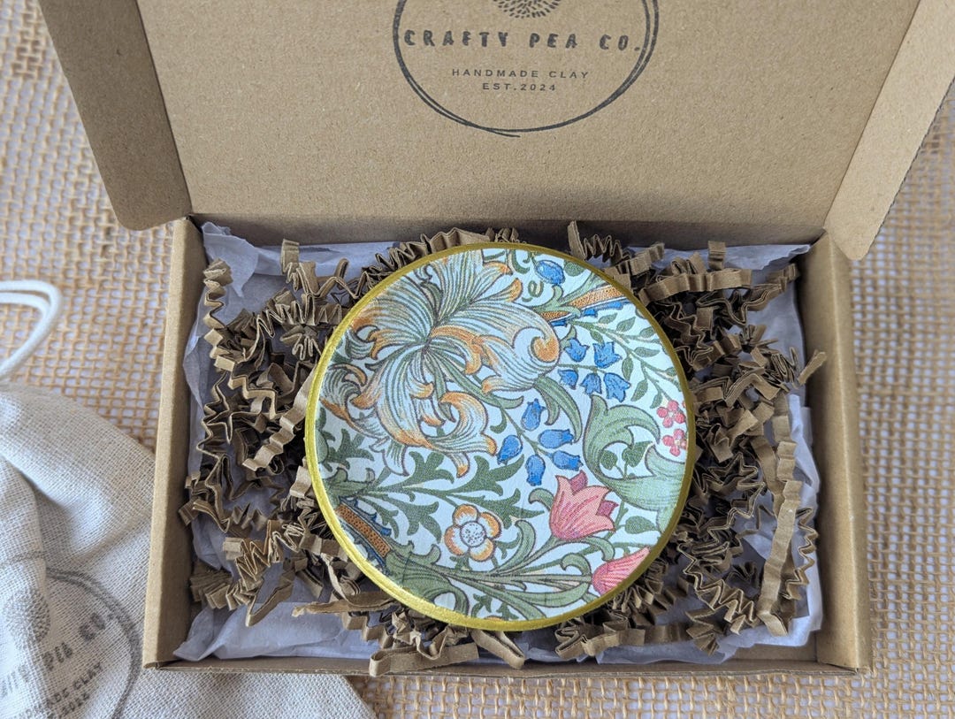 William Morris Decoupaged Handmade Clay Trinket Dish - Etsy
