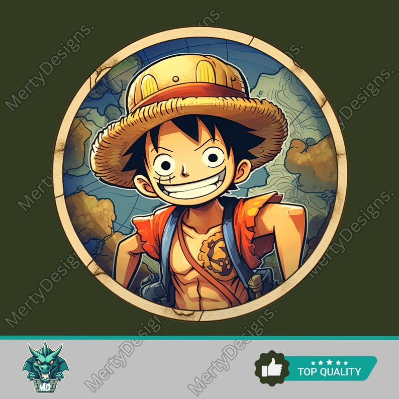 One Piece Anime Printable Art Set Digital Download PNG & PDF - Etsy