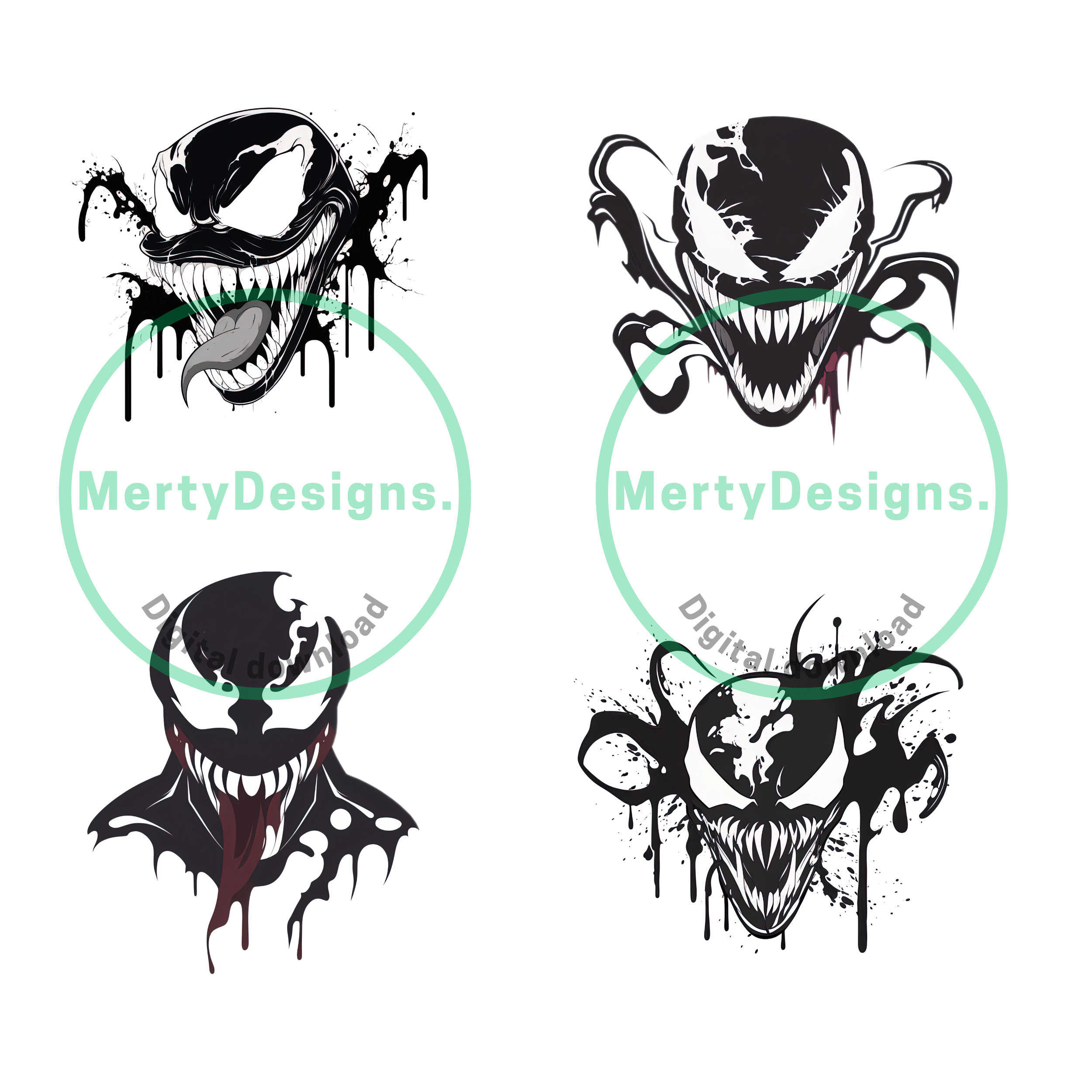 Venom Stickers 4 Pack Decal Laptop Sticker Die Cut Vinyl Instant ...