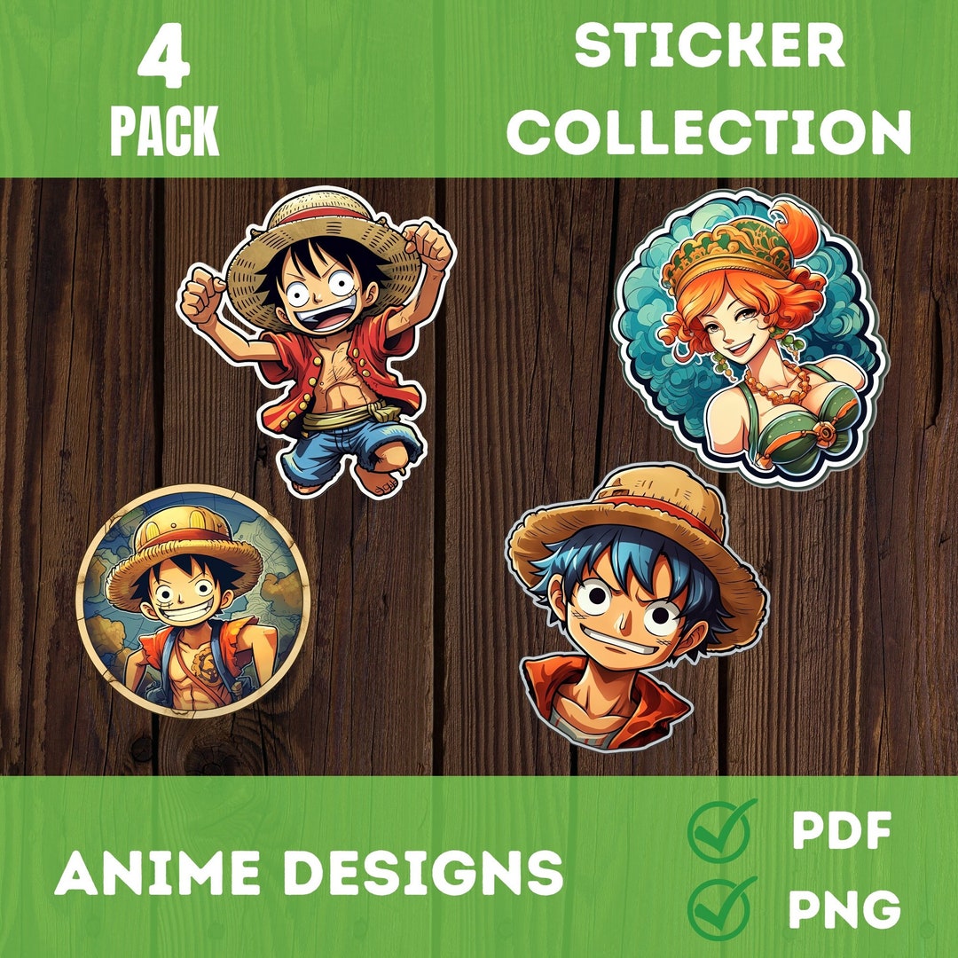 One Piece Anime Printable Art Set Digital Download PNG & PDF - Etsy