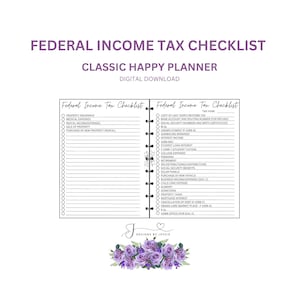 Federal Income Tax Check List - Etsy