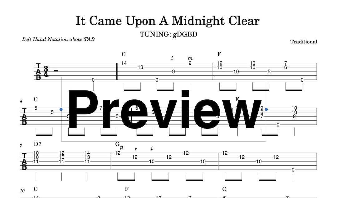 It Came Upon A Midnight Clear Banjo TAB - CHRISTMAS Banjo** - Etsy