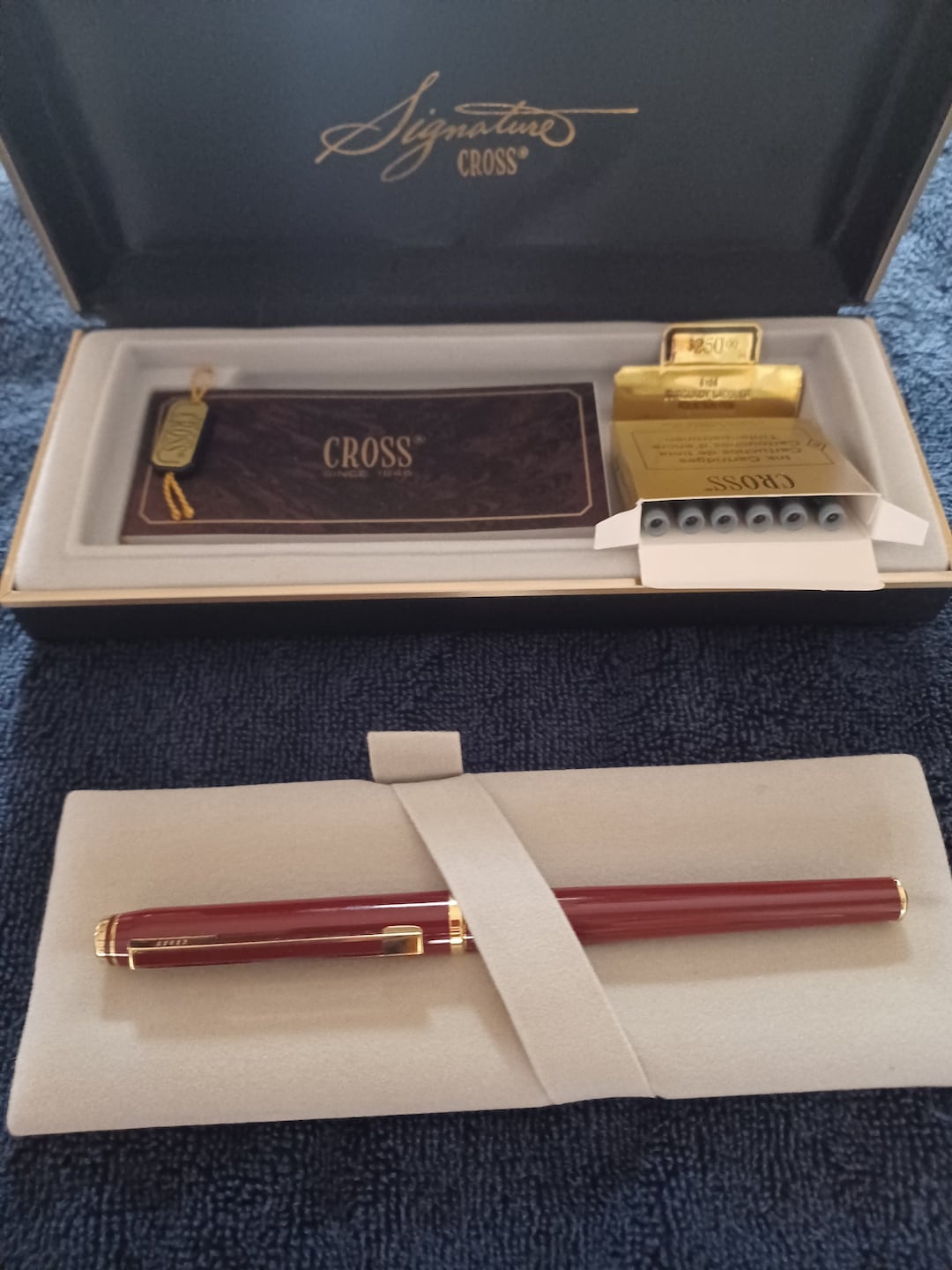 Cross Signature Bordeaux Fountain Pen 18kt Fine Nib - Etsy