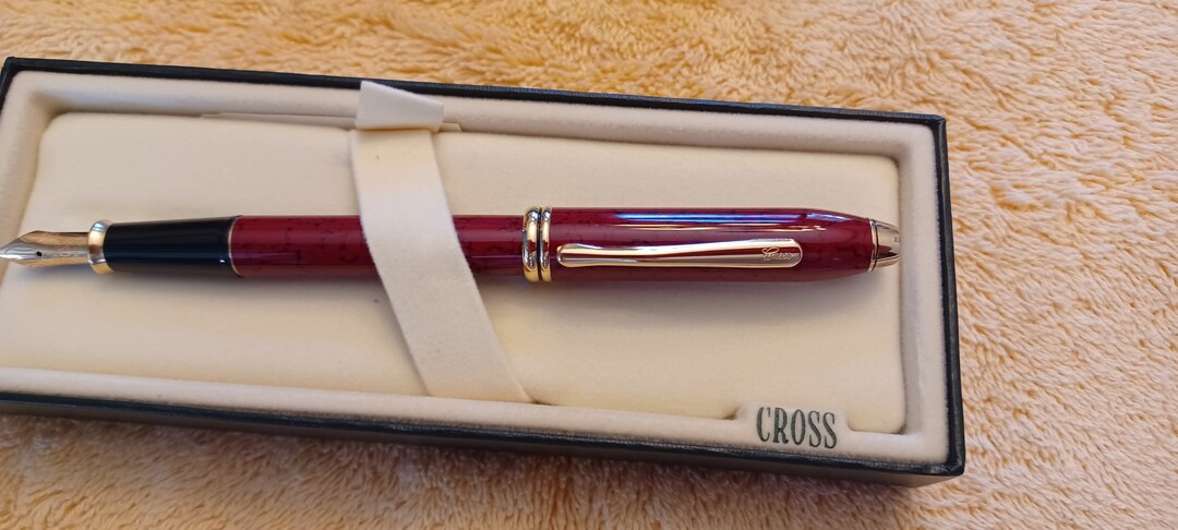 Cross Townsend Red Fountain Pen 18kt XF Nib - Etsy