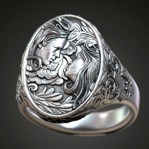 Faces Ring 925 Sterling Silver Unique Design Handmade Artisan Crafted ...