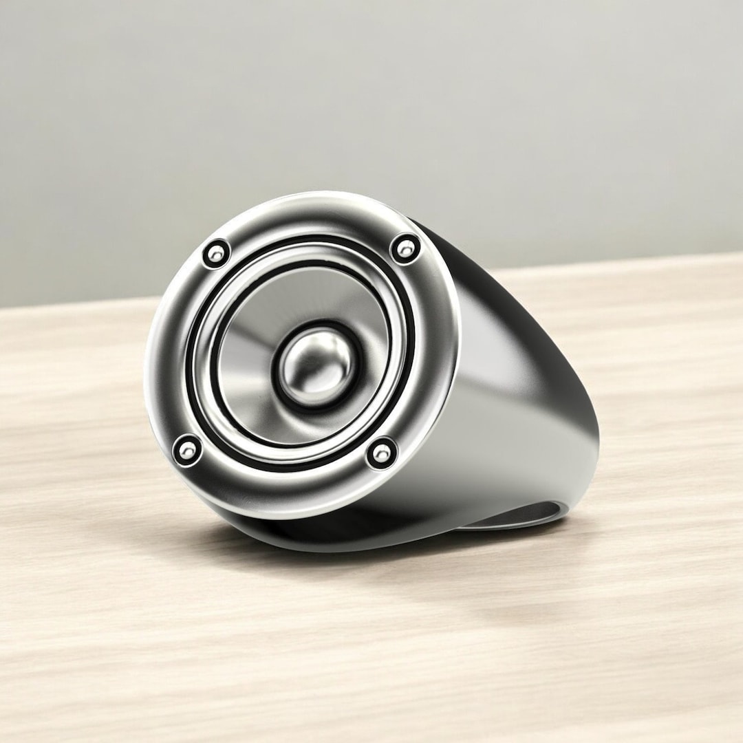 Speaker Ring 925 Sterling Silver Unique Music Design Handmade Artisan ...