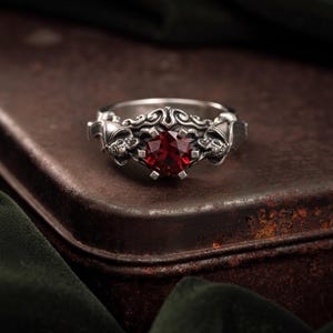 Bat Engagement Ring 925 Sterling Silver, Gothic Wedding Jewelry, Unique ...