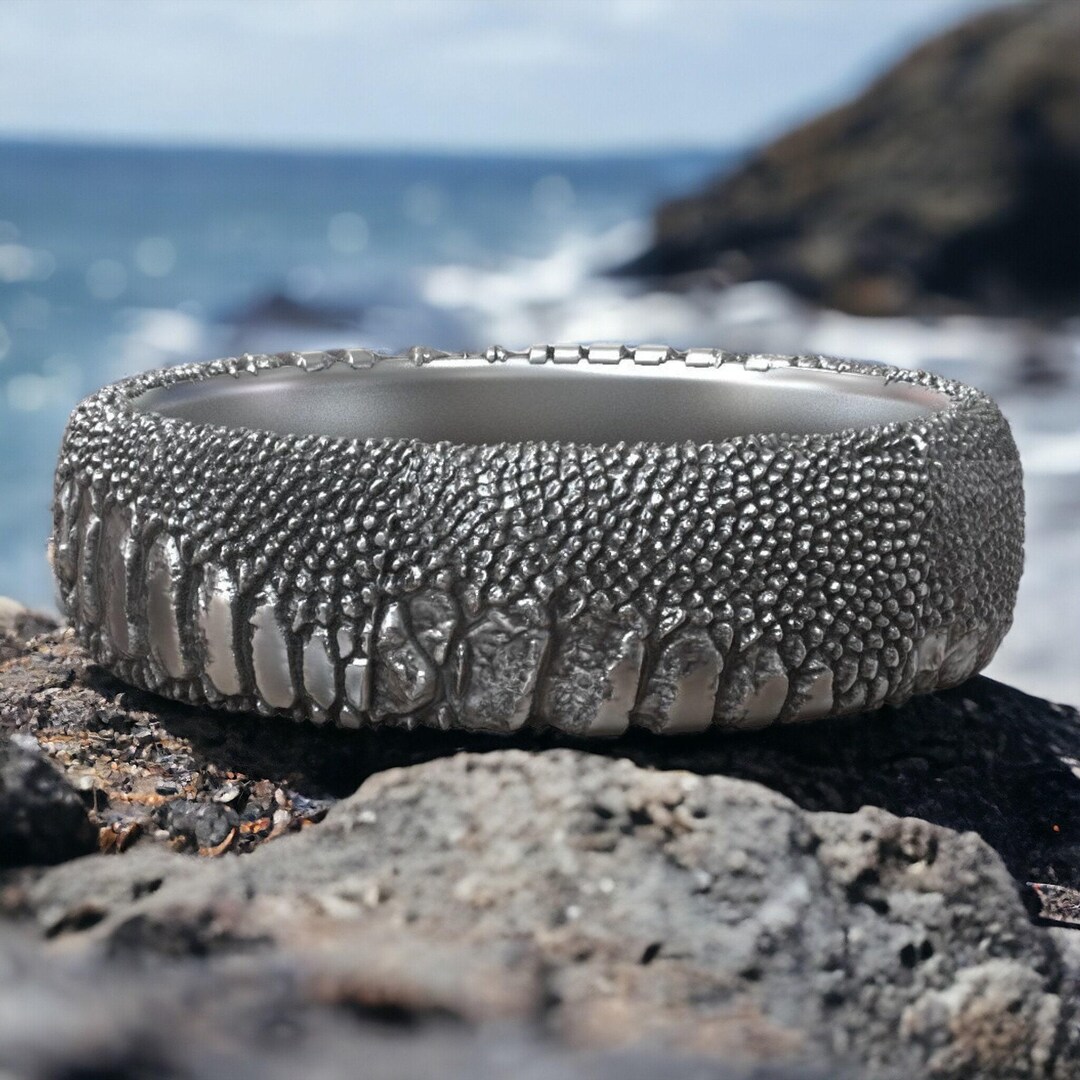 Serpent Snake Skin Wedding Band Reptile Ring 925 Sterling Silver ...