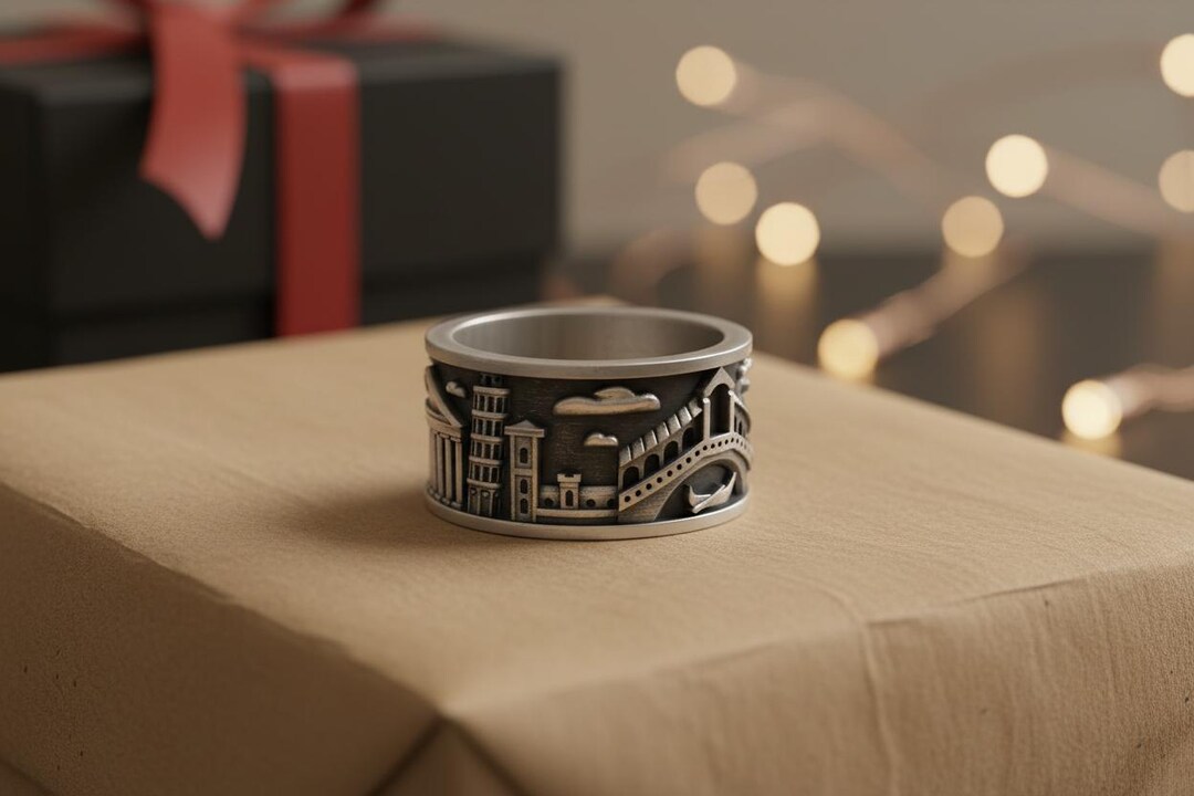 Italy Skyline Ring 925 Sterling Silver Oxidized Finish Rome Venice Pisa ...