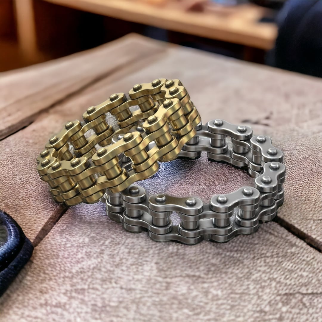 925 Sterling Silver Bicycle Moto Bike Chain Wedding Band Ring for Men ...