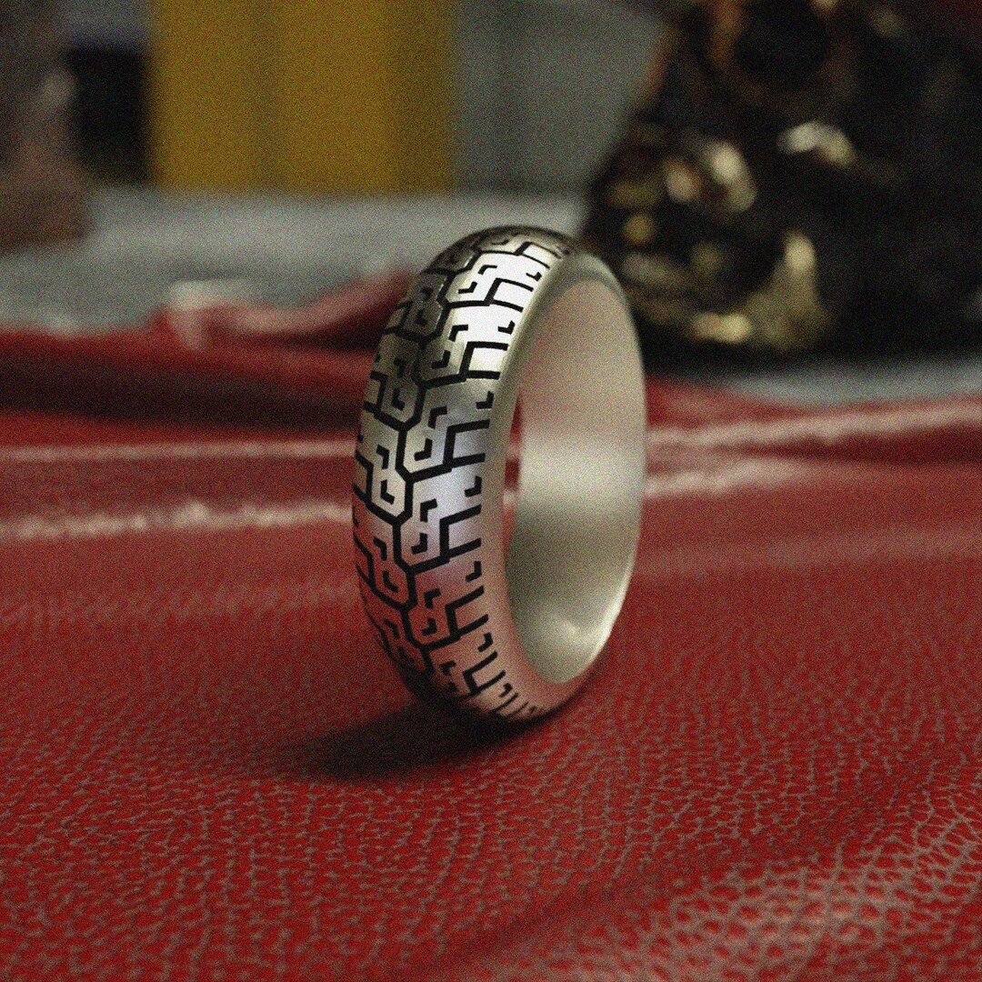 Racer Motorcycle Tyre Ring, 925 Sterling Silver Handcrafted Biker ...