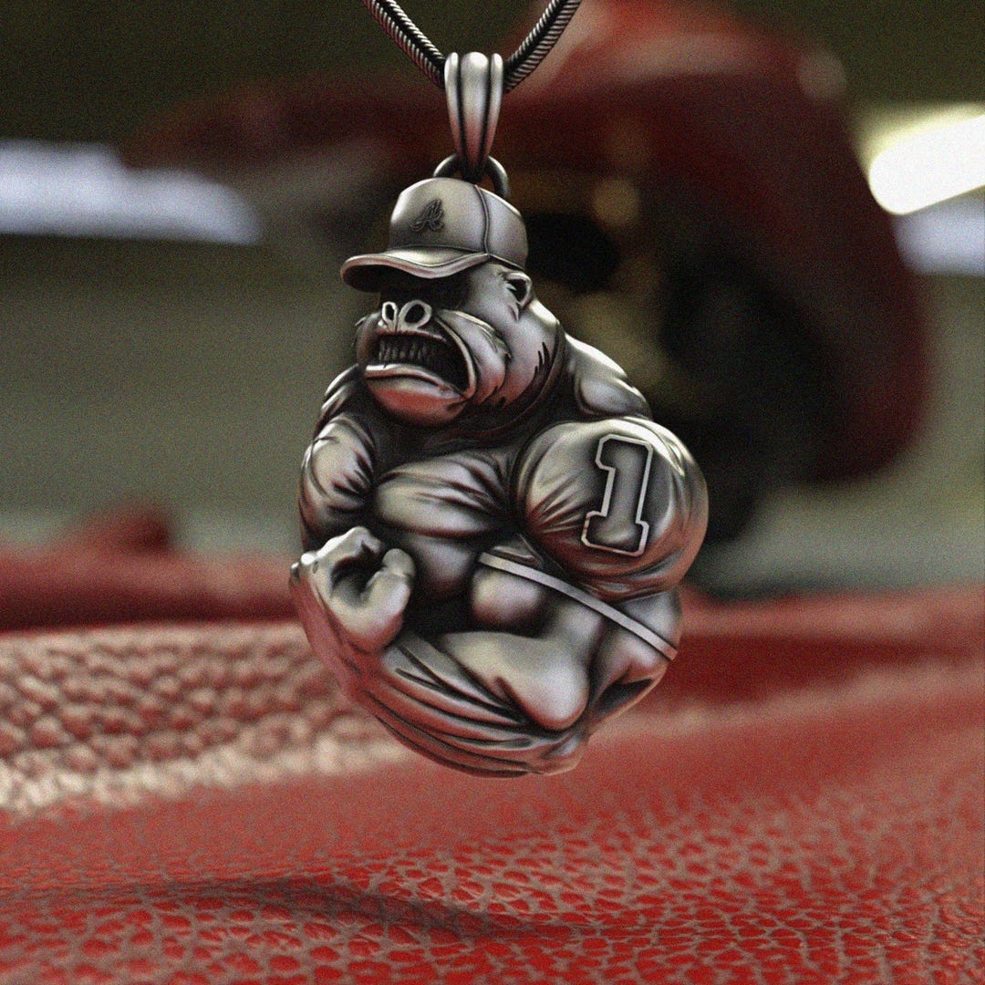 Baseball Mascot Pendant 925 Sterling Silver | Sports Bulldog Necklace ...