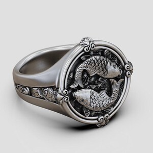 Koi Fish Ring, 925 Sterling Silver Carp Ring, Japanese Inspired Jewelry ...