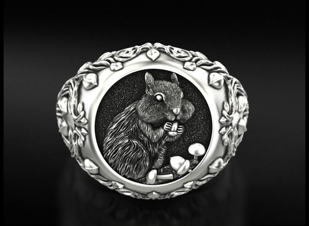Stylish Chipmunk Ring, Unisex Made of Sterling Silver 925 Celtic ...