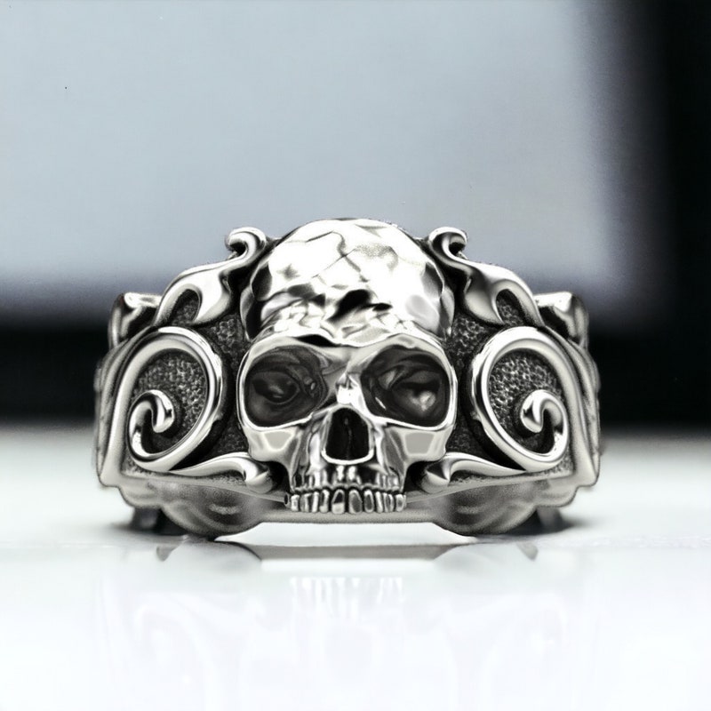 Sterling Skull Ring - Etsy