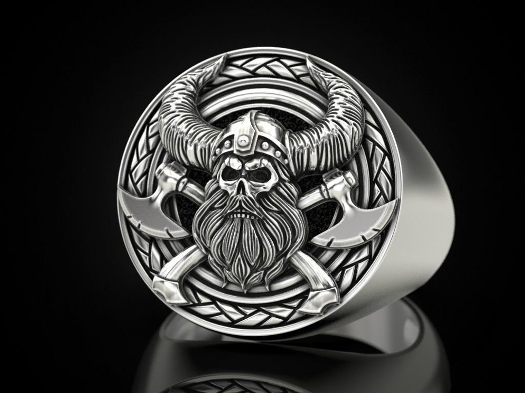 Viking Thor Handmade Sterling Silver Men Signet Ring, Norse Mythology ...