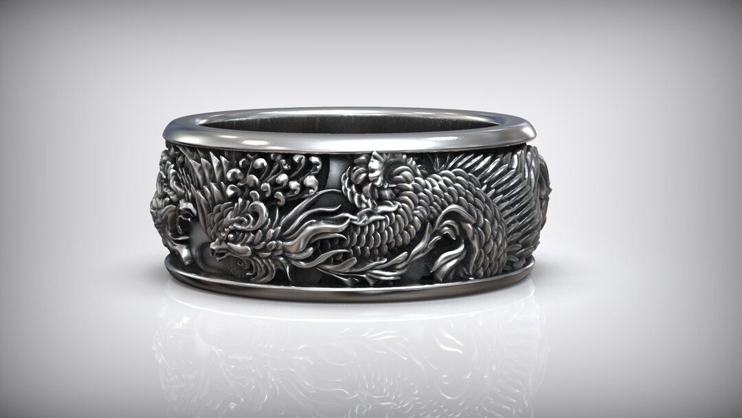 Basan Fire Bird Japanese Mythology Traditional Ornament Ring 925 ...
