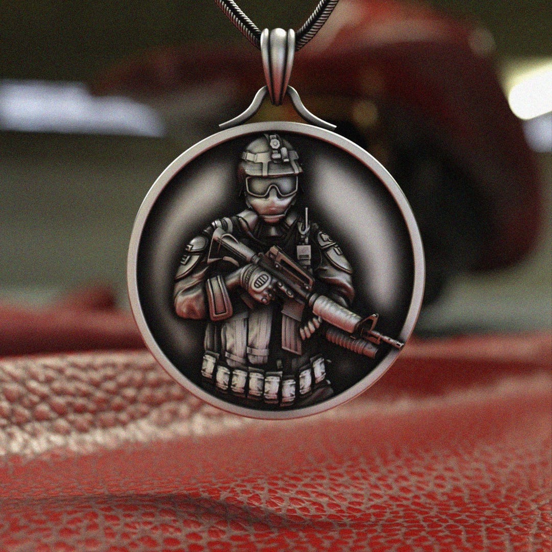 Tactical Soldier Pendant 925 Sterling Silver | Special Forces Military ...