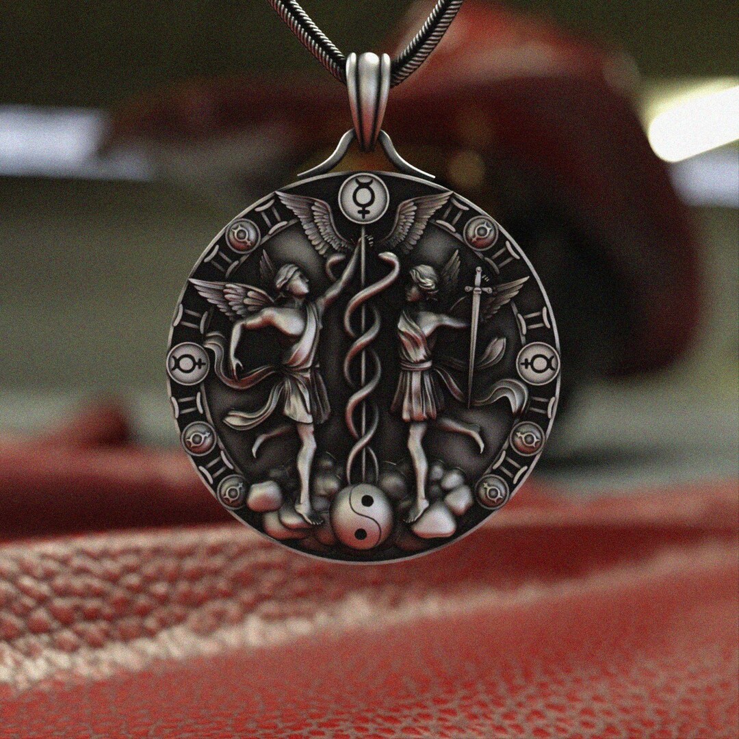 Caduceus Pendant 925 Sterling Silver | Mercury Hermes Medical Medallion ...