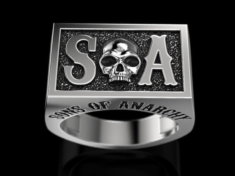 Men's Sons of Anarchy Skull Ring Sterling Silver 925, Man Skull Ring ...