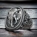 Elephant Head Antique Pattern Men Signet 925 Sterling Silver Ring ...