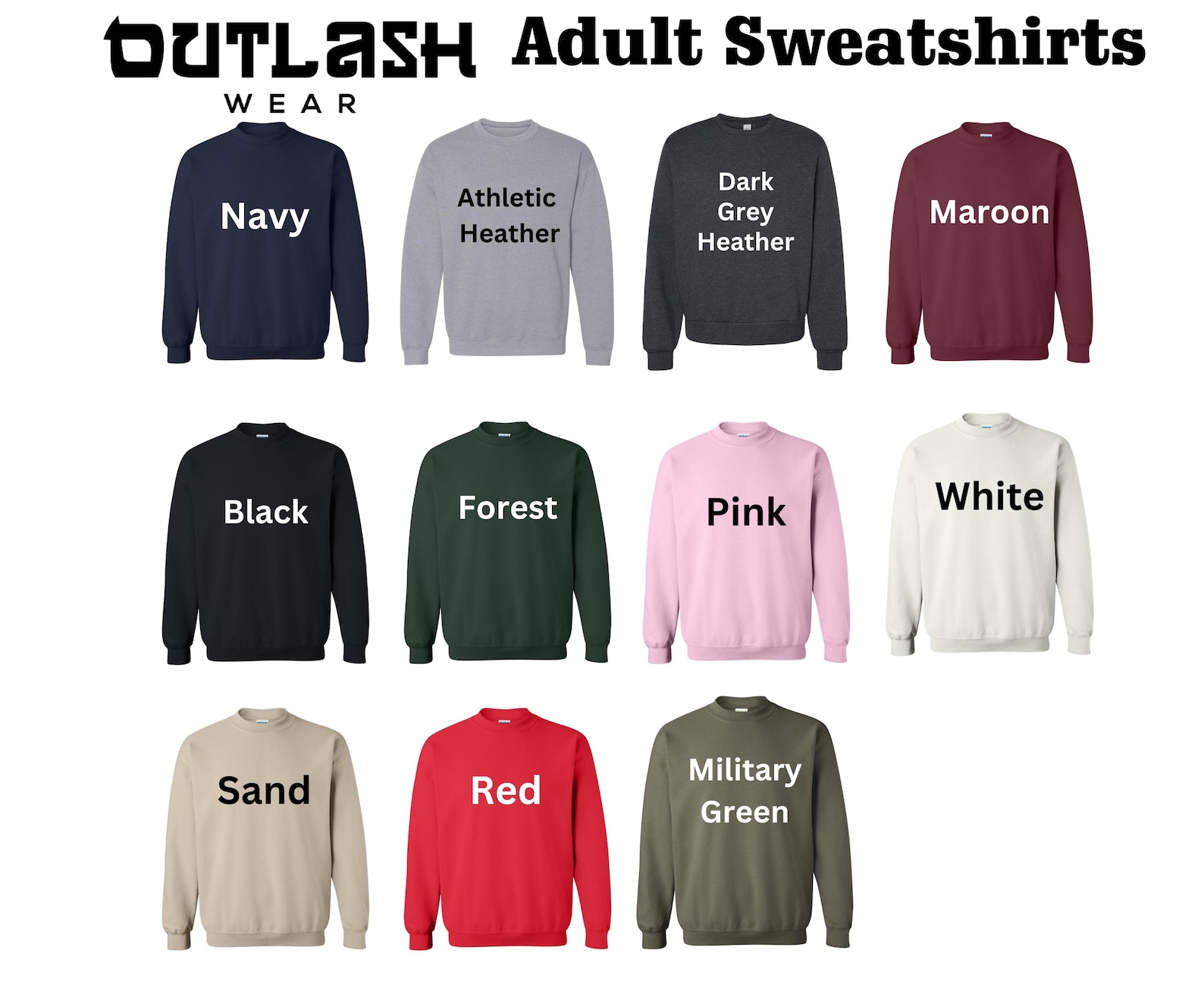 Unisex Blank Sweatshirts, Plain Adult's Sweatshirts, Wholesale ...