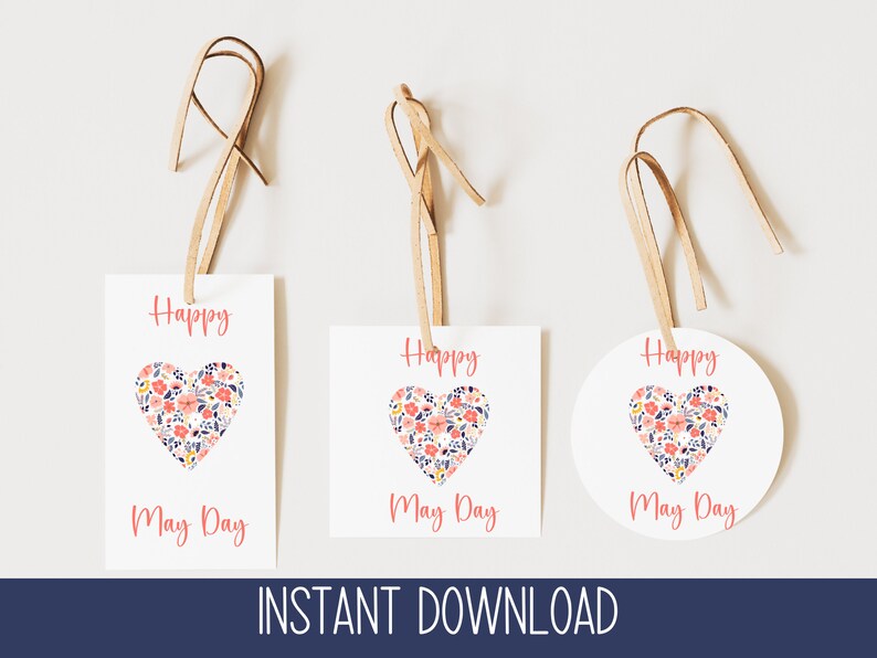 Printable May Day Basket Label | Cute Spring Tag Design I May Day Tag I ...