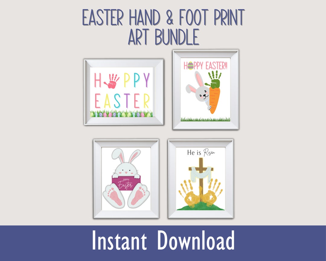 Personalized Easter Handprint Art BUNDLE: A Unique Gift for Loved Ones ...