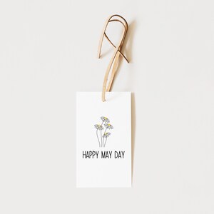 Simple May Day Gift Tag Printable I May Day Basket Hanging Tag I Print ...