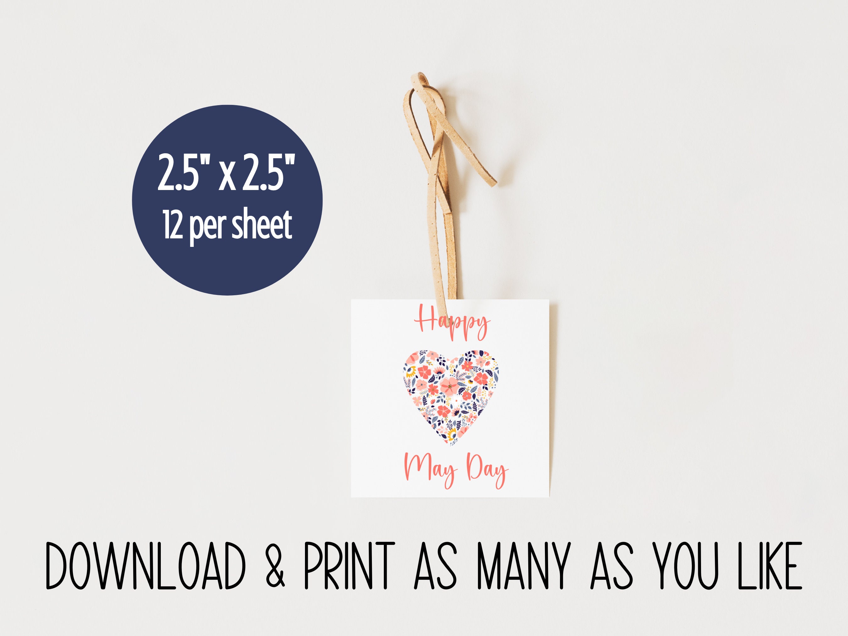 Printable May Day Basket Label | Cute Spring Tag Design I May Day Tag I ...