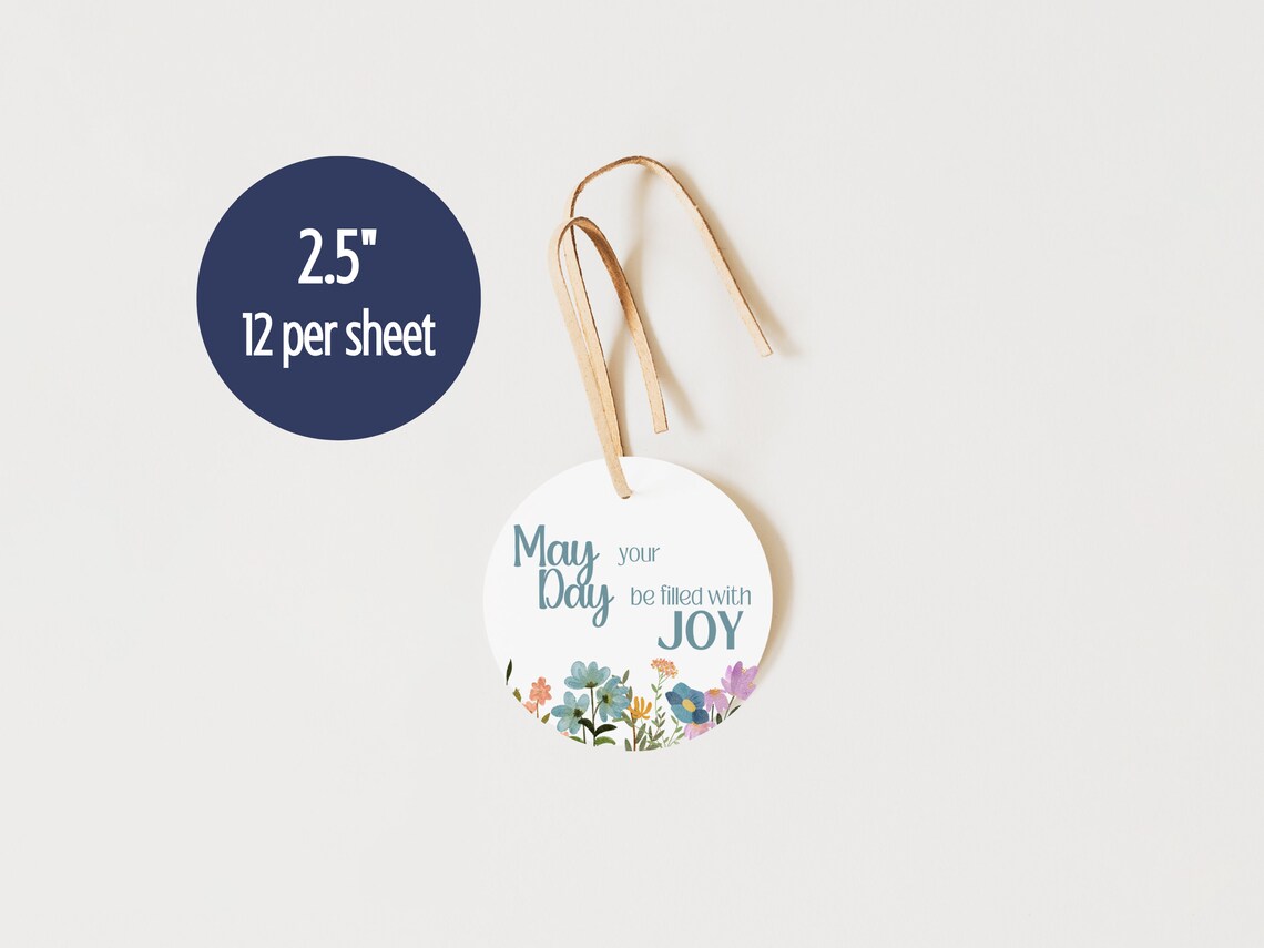 Printable May Day Basket Label Cute Spring Tag Design I May Day Tag I ...