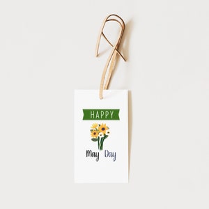 Simple May Day Gift Tag Printable I May Day Basket Hanging Tag I Print ...