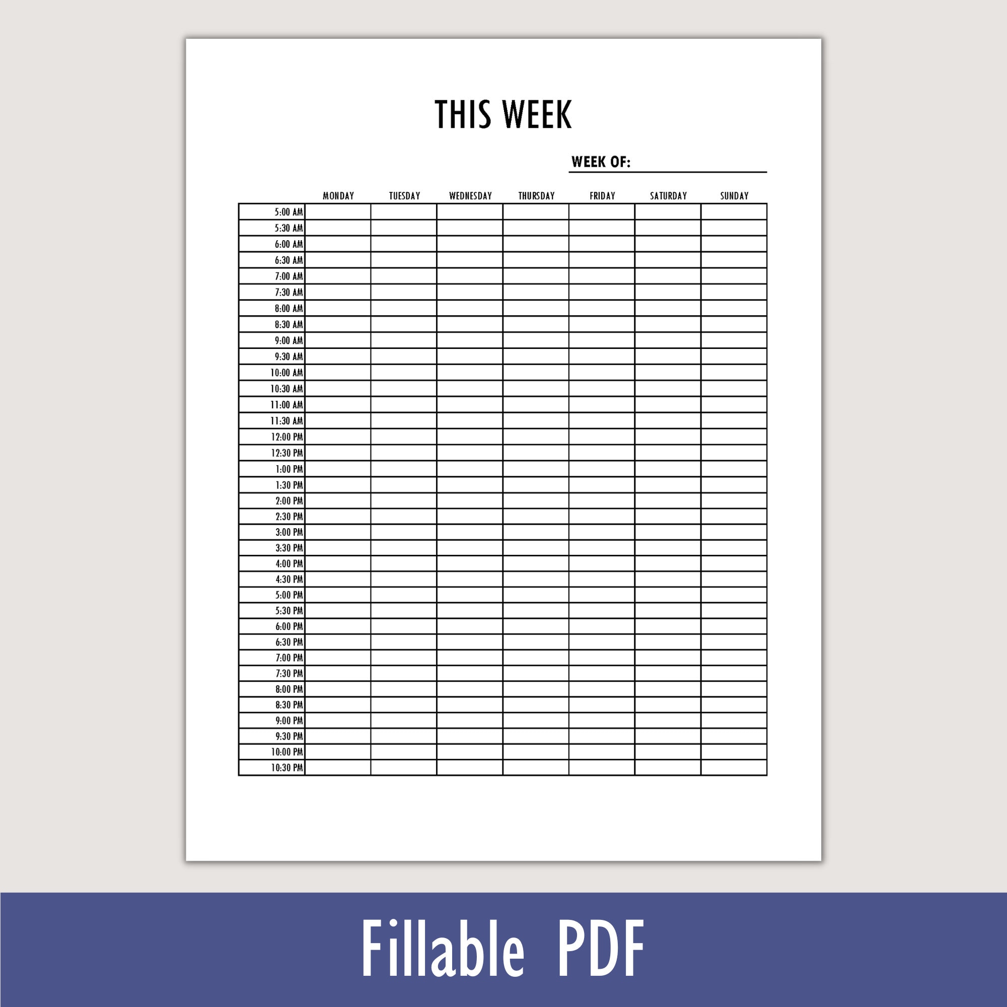 Efficient Planning Made Easy: Printable Minimalist Weekly Schedule With ...