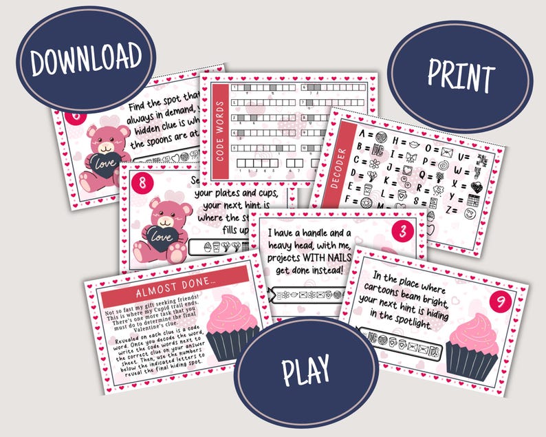 Valentine's Day Scavenger Hunt for Kids I Printable Indoor Game I Fun ...