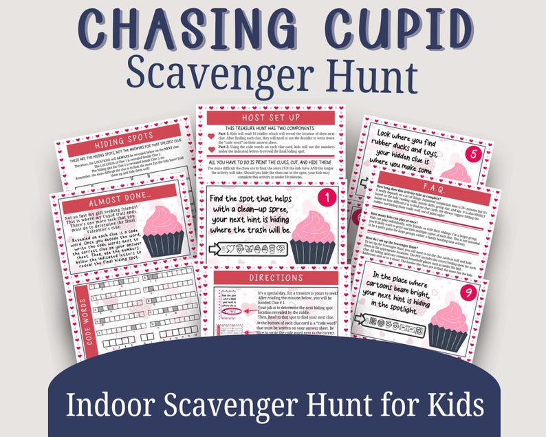 Valentine's Day Scavenger Hunt for Kids I Printable Indoor Game I Fun ...