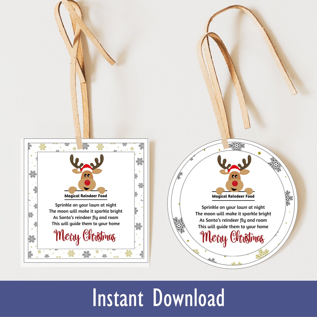 Magic Reindeer Food Treat Bag Printable Christmas Classroom - Etsy