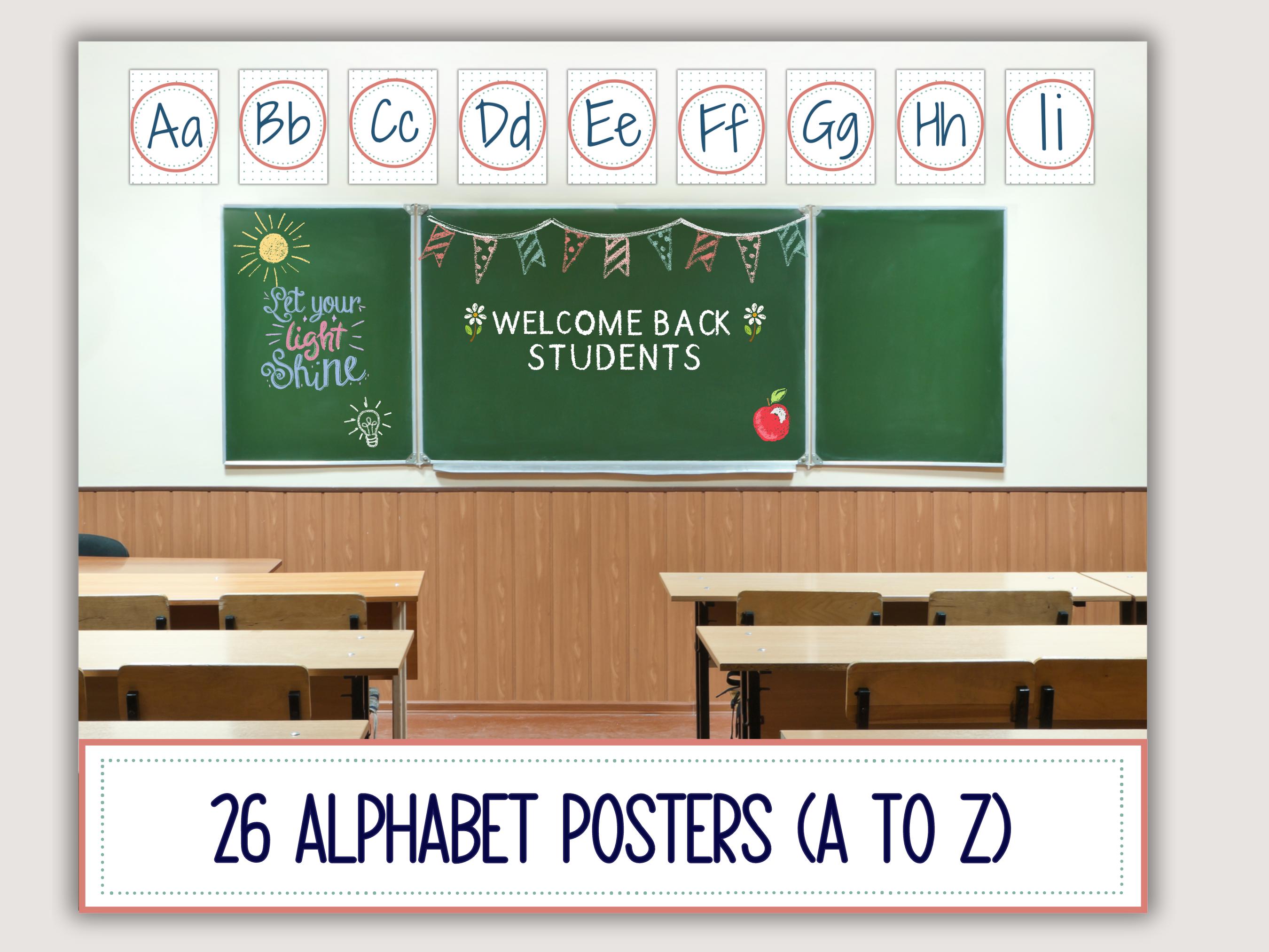 Boho Classroom Decor Bundle: Alphabet, Number, and ASL Posters Set of 3 ...