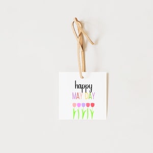 Printable May Day Basket Label | Cute Spring Tag Design I May Day Tag I ...