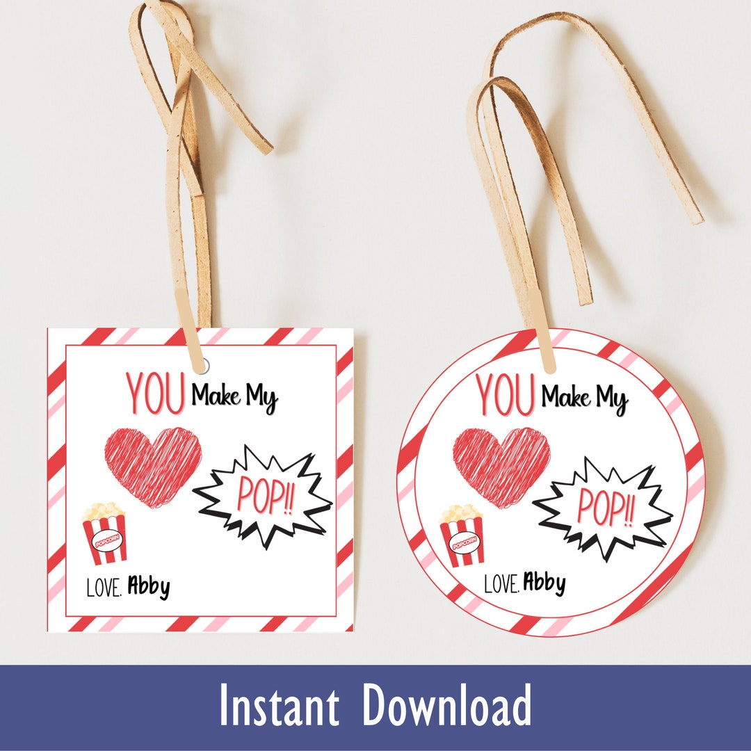 Valentine's Day Treat Tag Printable - Make Hearts Pop! - Etsy